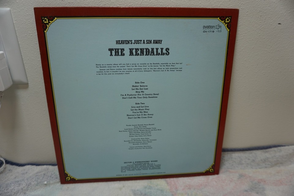 The Kendalls – Heaven’s Just A Sin Away LP Ovation Record Label OV-1719 ...