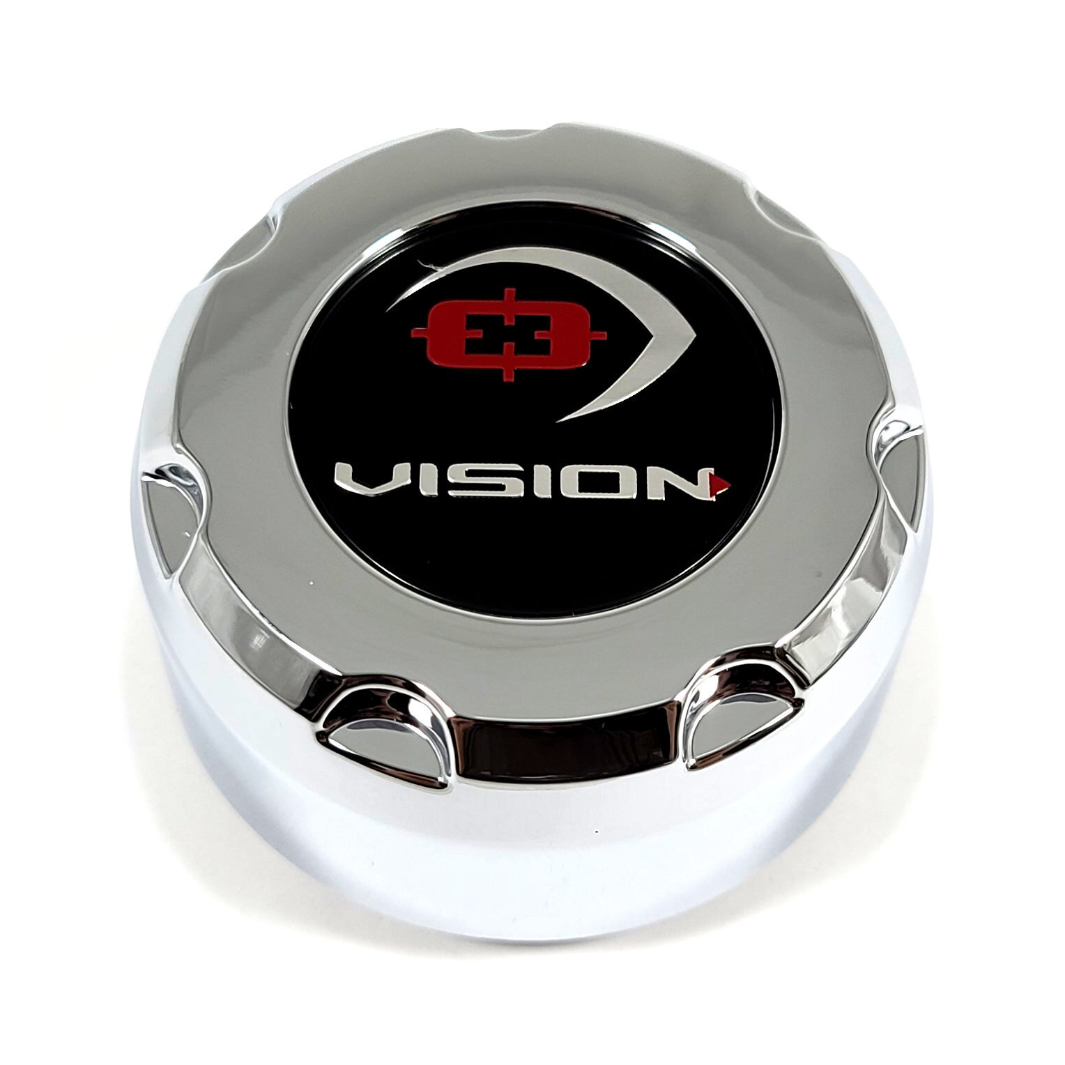 Vision Chrome Center Hub Cap 3-1/2"OD 2-7/8"Hub 2"H Snap-In Closed-End ...