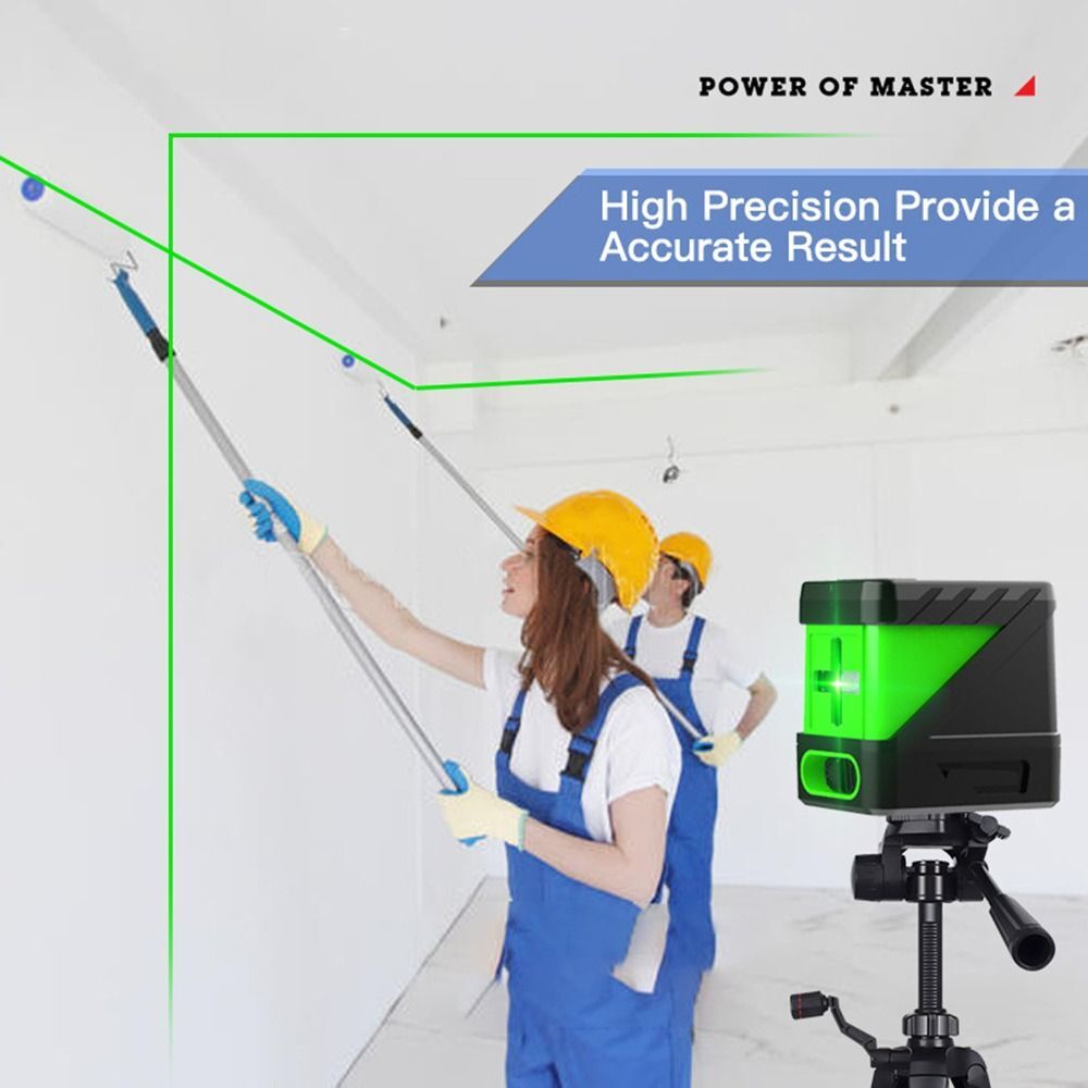 Tripod Beam Self-Leveling Green Laser Laser Level Kit 2 Lines 3D Cross ...