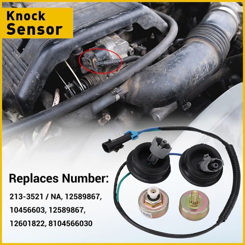 2Pcs Knock Sensor For GM LS1 LQ4 LQ9 6.0 5.3 5.7 Knock harness 12601822 ...