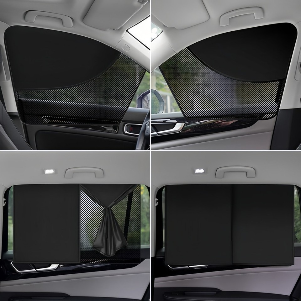 2 Pack Magnetic Car Front Side Window Sun Shade UV Protection Privacy ...