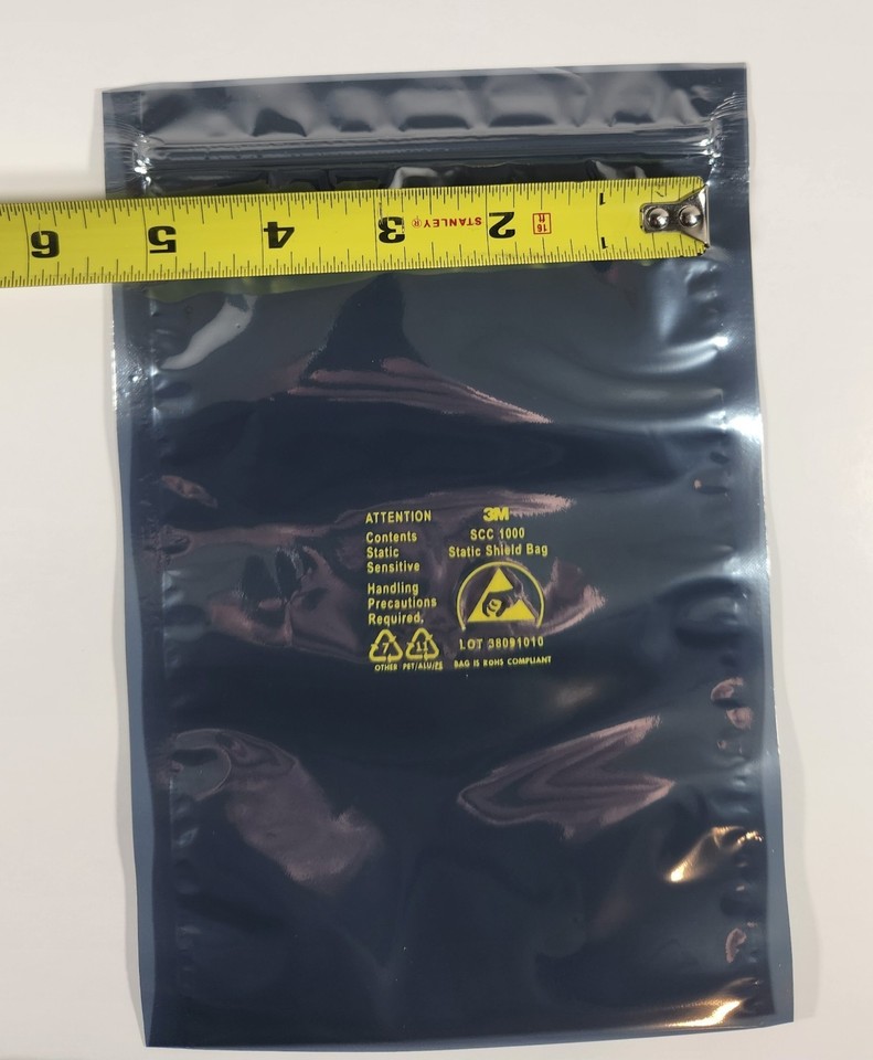 ZIP TOP STATIC SHIELDING BAGS 3M BRAND 5X8 INCH 30058 SCC1000 LOT OF ...