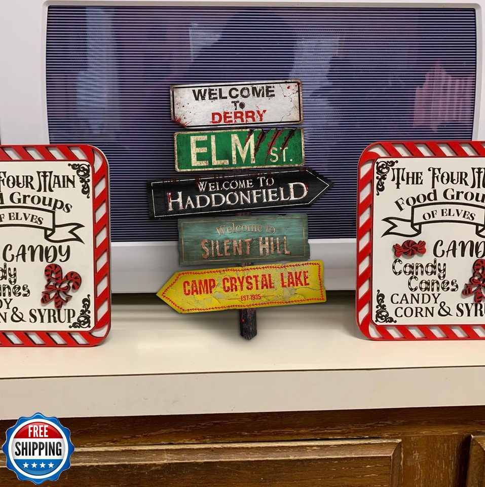 flinelife Horror Movie Street Signs,16X12, Elm Street Sign - Perfect ...