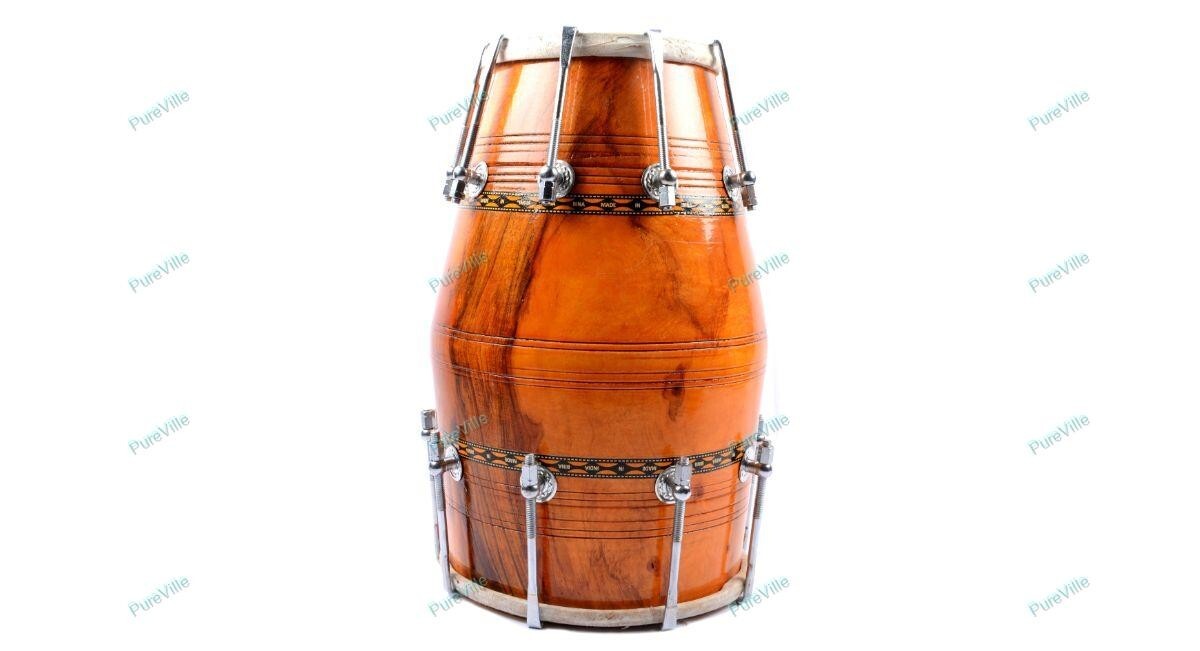 Indian Wooden Professional Bina Dholak no. 36 NB Musical Instrument ...