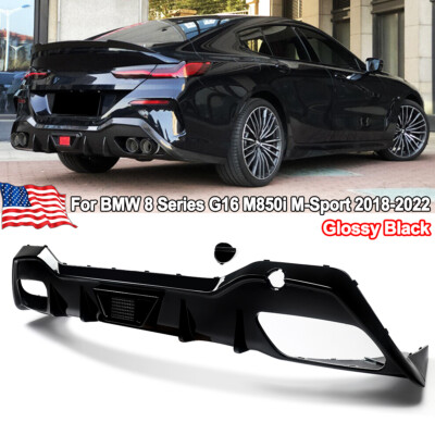 F1 Style Rear Diffuser Lip w/LED Light For BMW 8 Series G16 840 M850i M ...