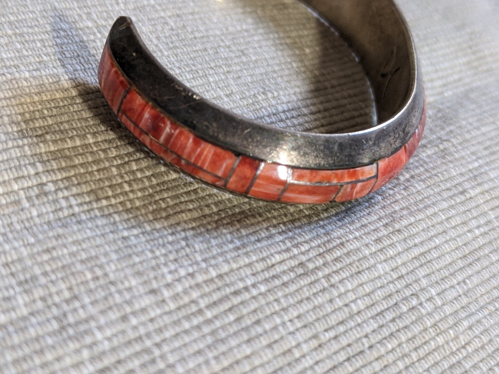 Rare Navajo Red Spiny Oyster Cuff Bracelet Sterling N… - Gem