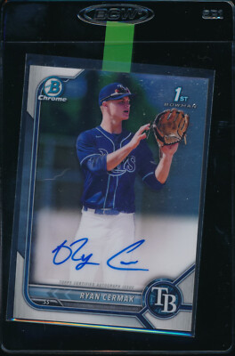 RYAN CERMAK AUTO 1st 2022 Bowman Chrome Draft Autograph Rays Rookie ...