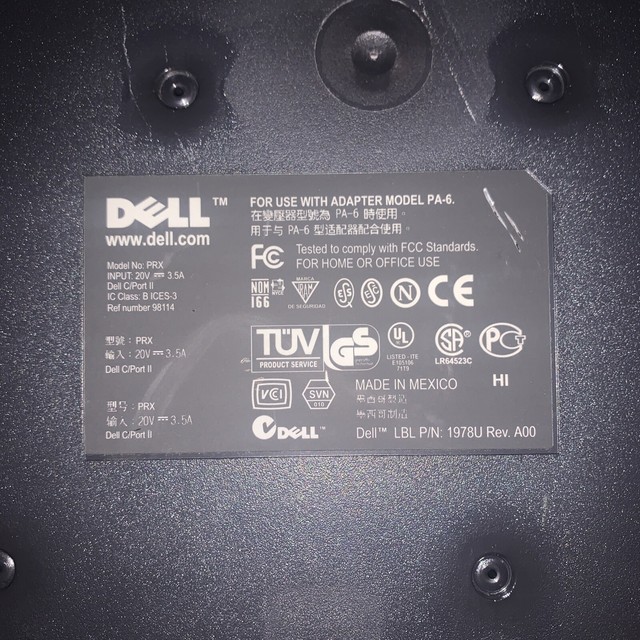 Dell C Port II Latitude Adapter Model Pa-6 or 9 Laptop Docking Station ...