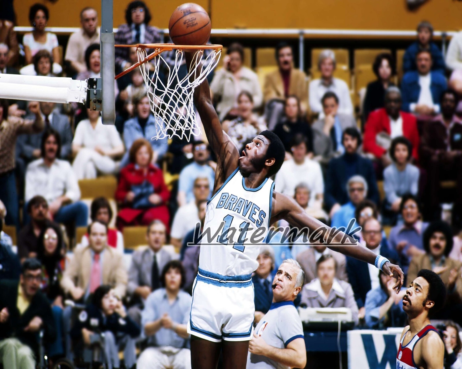 NBA 1975 Buffalo Braves Bob McAdoo Game Action vs Washington Color 8 X ...