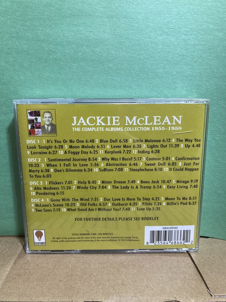 Jackie McLean The Complete Albums Collection 1955-1958 (4-CD Set) Jazz ...