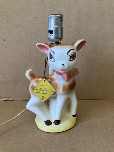 Vintage Ceramic Deer Fawn Lamp, Cornell Lamp Co., Perth Amboy, NJ ...