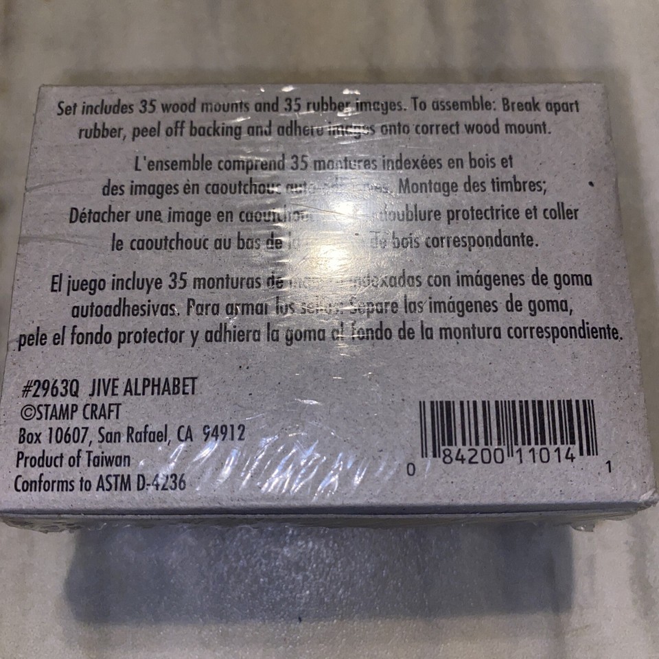 New Jive A-Z Numbers 1-9 Wood Mounted Rubber Ink Stamp Upper Case set ...