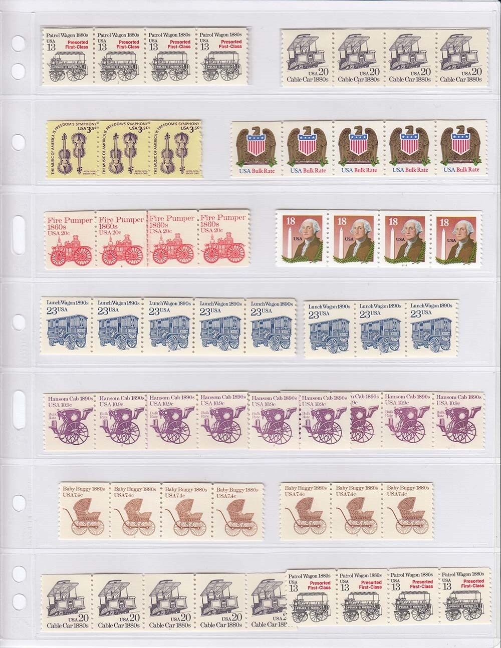 Lighthouse Vario 7C Stamp Stock Pages 7 Rows Pack of 5 Clear Free US ...