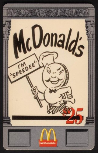 17th Nat' L Mcdonald 1996: ' I'M Speedee' 1940's Logo Argent Téléphone ...
