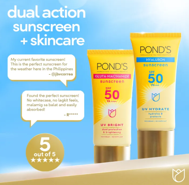 Pond's UV Sunscreen UV Hydrate with Hyaluron for Instant Hydration 50ml ...