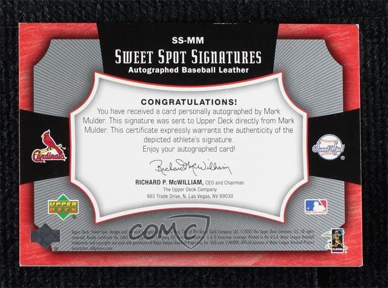 2005 Sweet Spot Signatures Red & Blue Stitched Black Ink /50 Mark ...