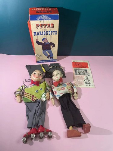 Pair of PETER PUPPET MARIONETTE TOY 1950S PETER PATTY With Original Box ...
