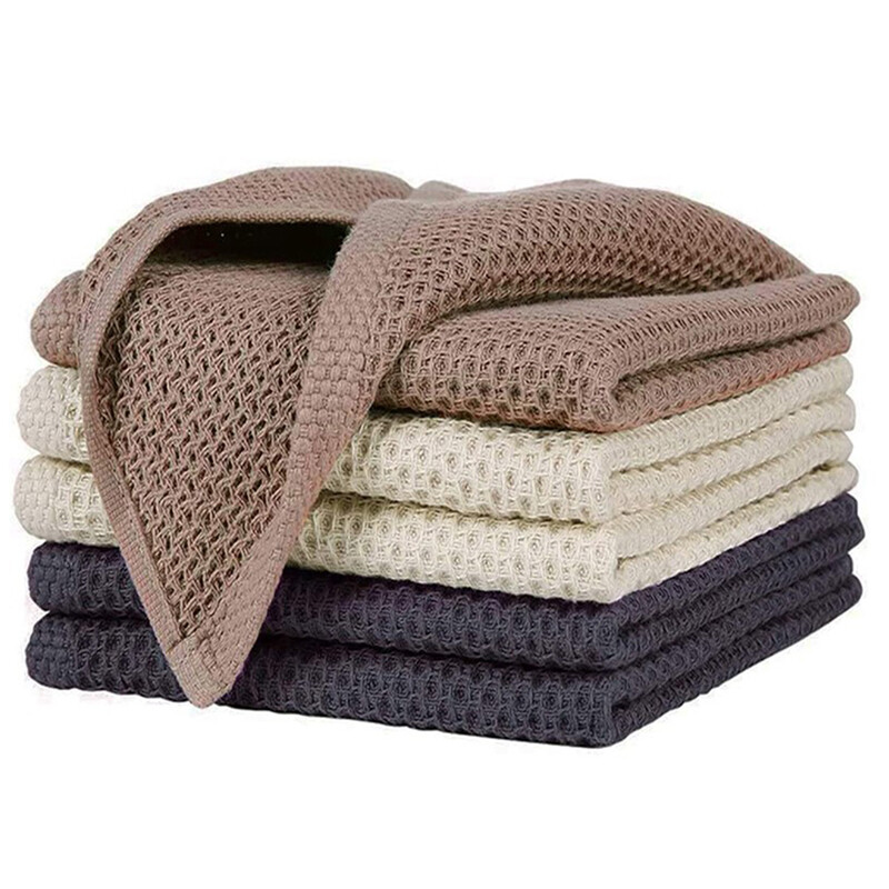 Cleaning Cloth Household Strong Absorbent Rag Waffle Cotton Kitchen Tow ...