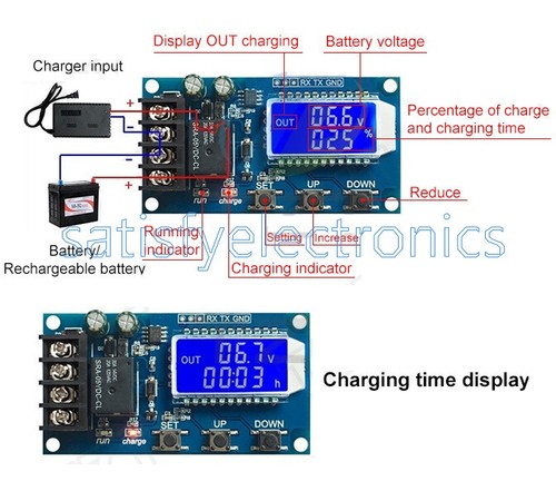 10A 6-60V Lithium Battery Charge NC Control LCD Display Module ...