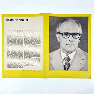 DDR Nostalgie ABC-ZEITUNG 9/79 Beilage ERICH HONECKER PORTRAIT Partei ...