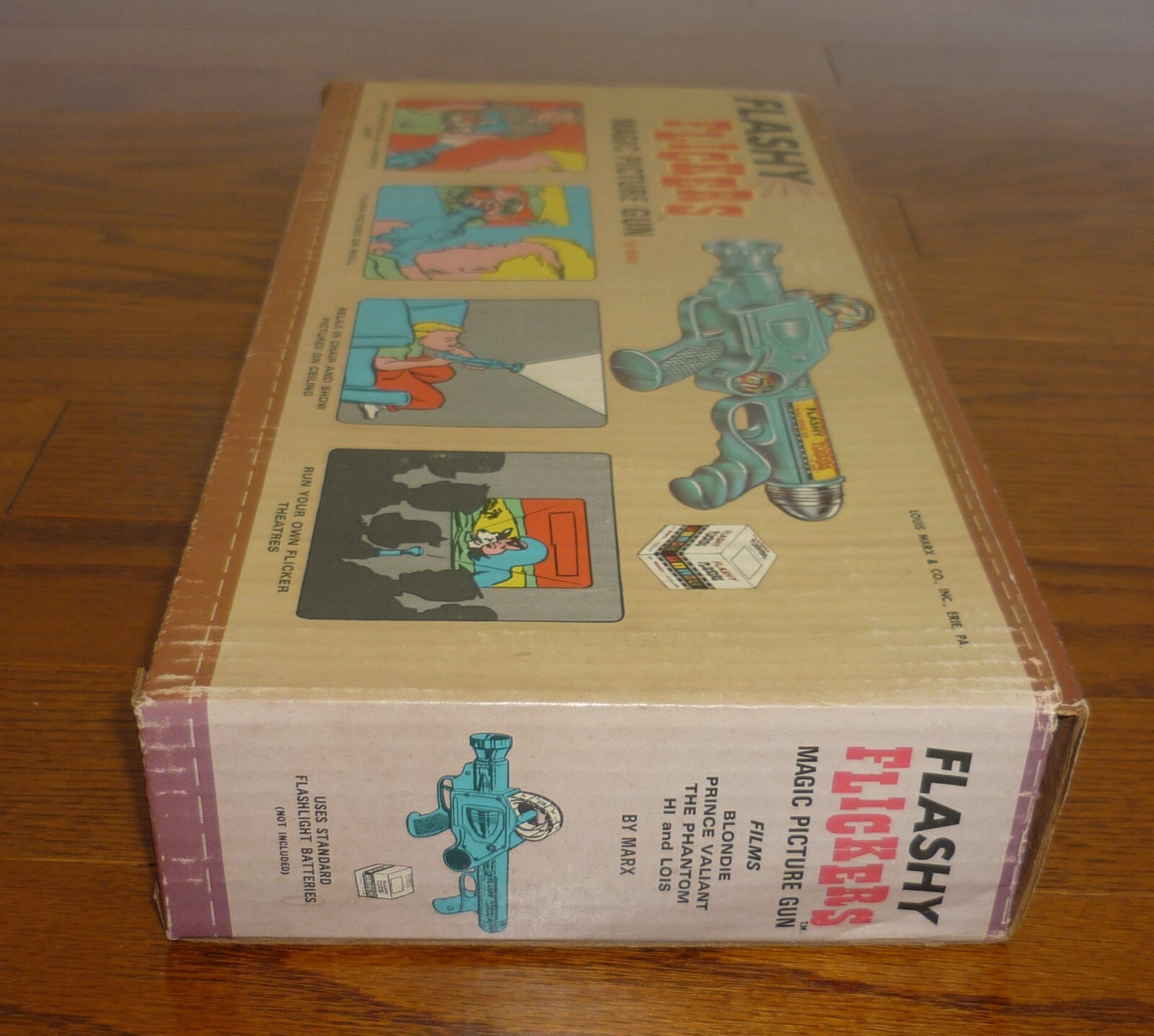 1965 Marx Flashy Flickers Magic Picture Gun set with 4 films Batman The ...