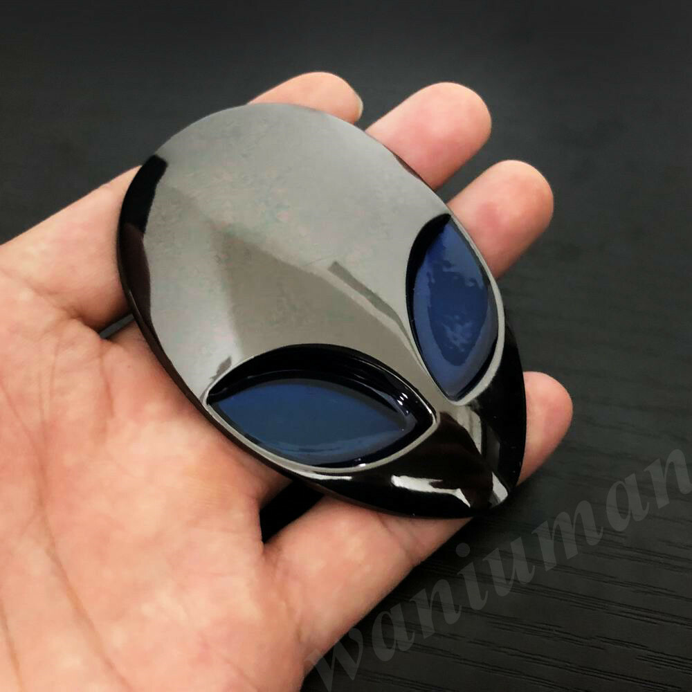Big Gun Metal Alienware Alien Head UFO Car Grille Emblem Badge Decals ...