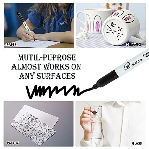 Permanent Markers, 80 Count Black Permanent Markers, Fine Point ...