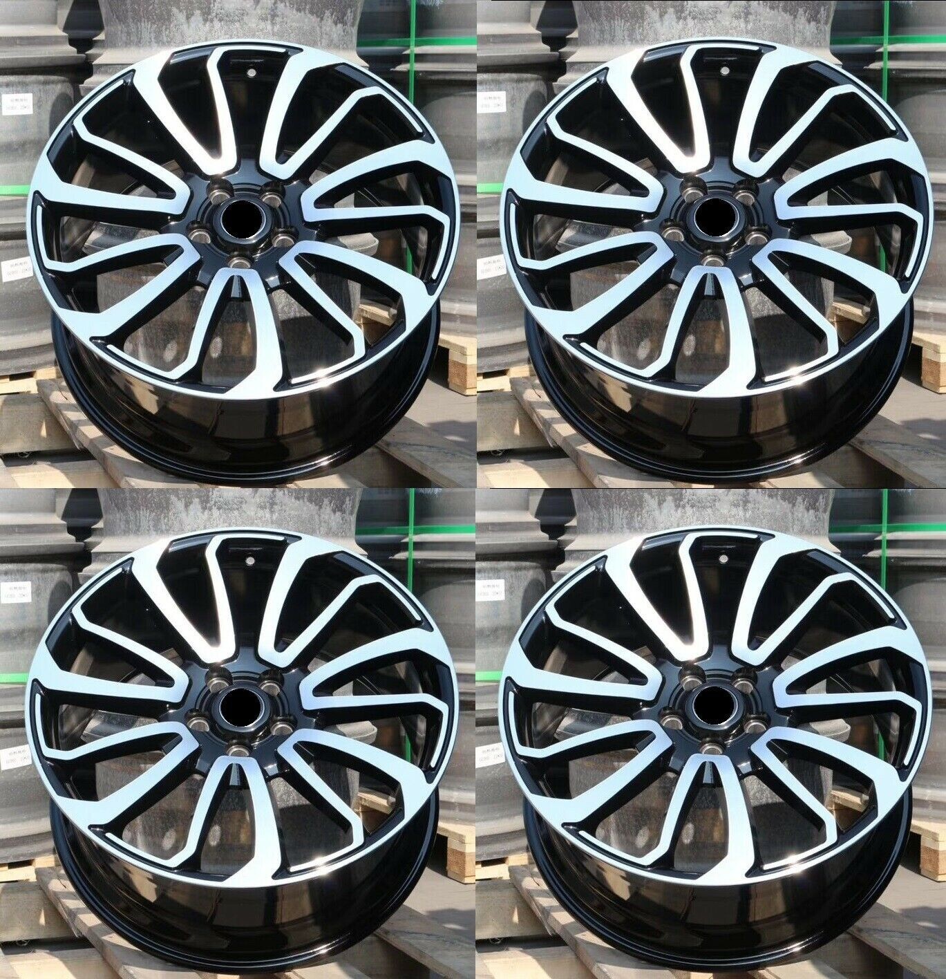22" Wheels Fit Range Rover Land Rover HSE Sport Charger Black Machine ...