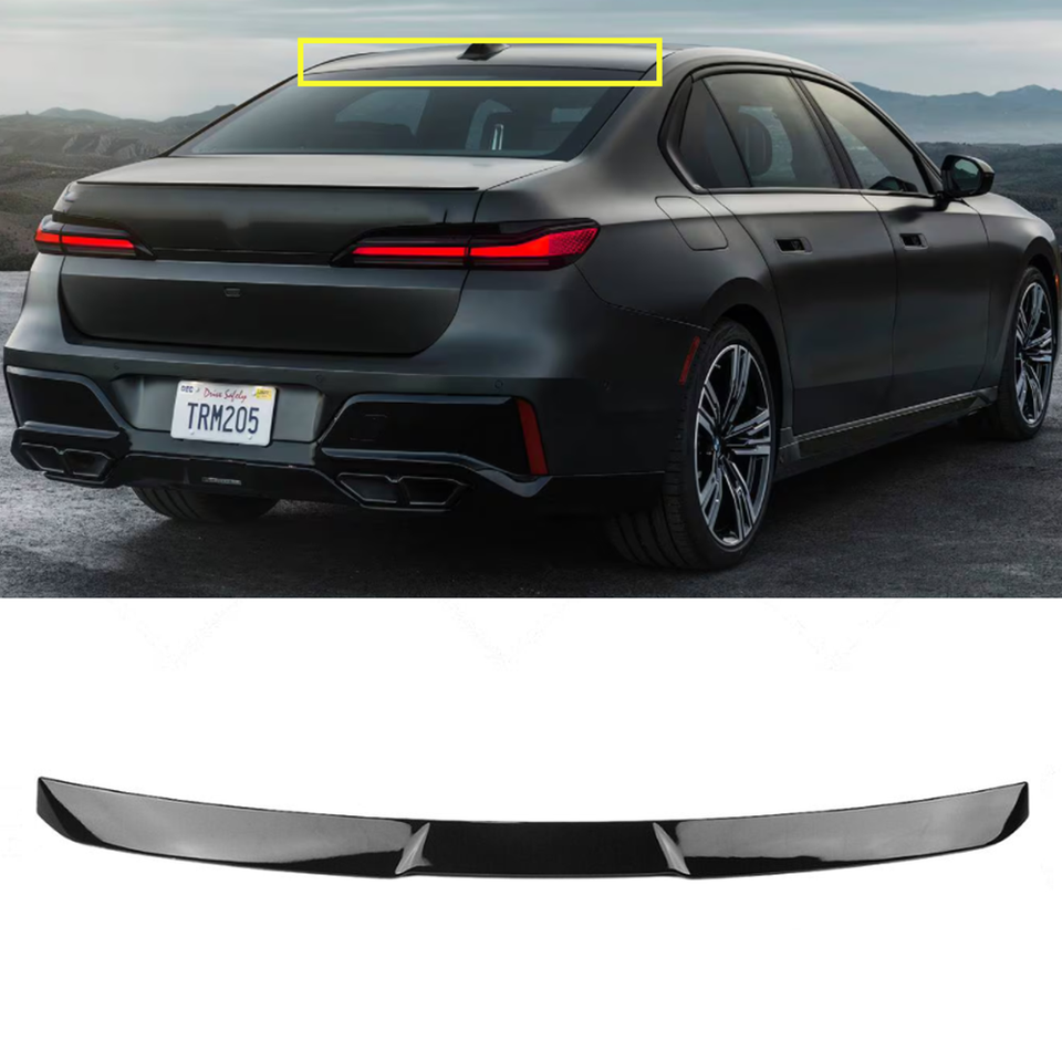 For BMW 7 Series G70 M Tech 2024 ABS Black Rear Roof Trunk Spoiler Tail ...