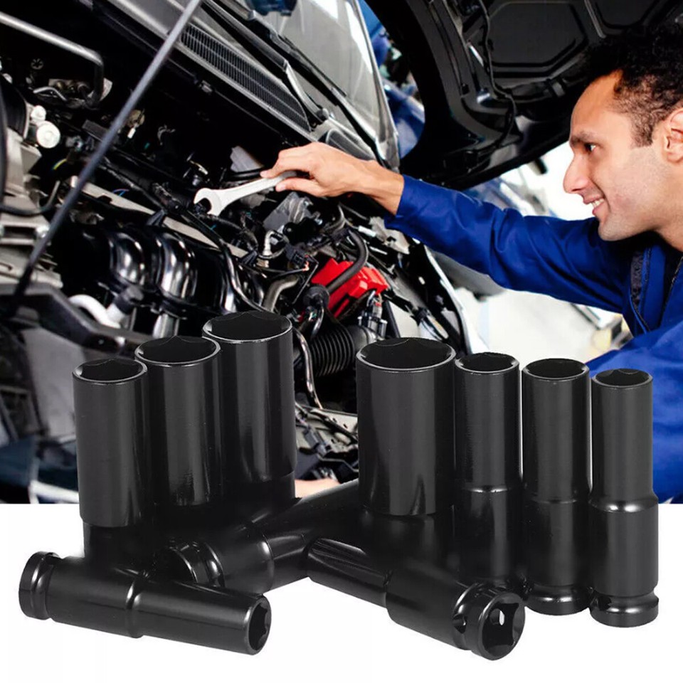 11-Piece 1/2 Drive Deep Impact Socket Set Metric Wheel Axle Nut Wrench ...