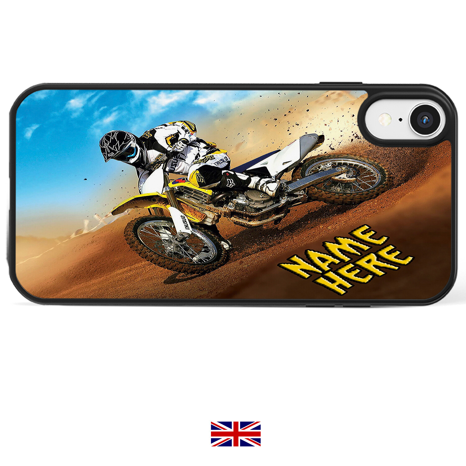 Personalised Dirt Bike iPhone Case Slim Silicone Phone Cover All Models ...