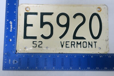 1952 52 VERMONT VT LICENSE PLATE TAG #E5920 E 5920 | eBay