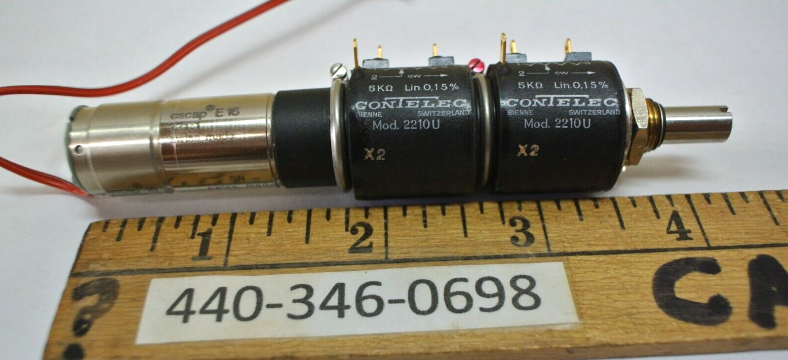 2) Contelec Electronics Mod 2210U 5K Ohm Lin 0.15% w/2) Escap E16 ...