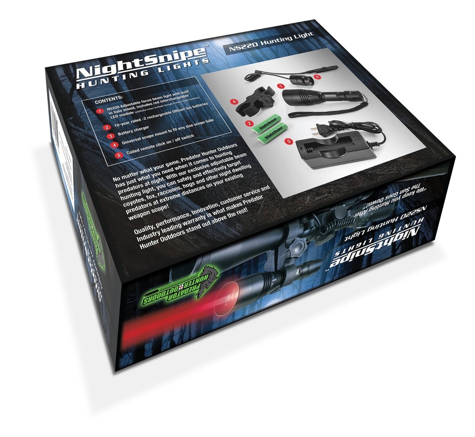 NightSnipe NS220 RED Adjustable Beam Hunting Light Kit | eBay