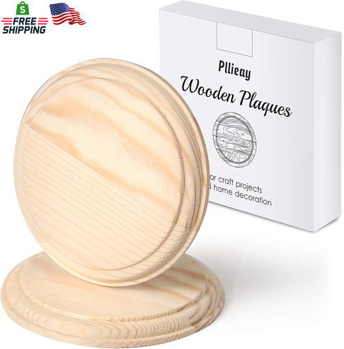 2Pcs 4 Inch Round Wooden Plaque Unfinished Pine DIY Crafts 313100355384 ...