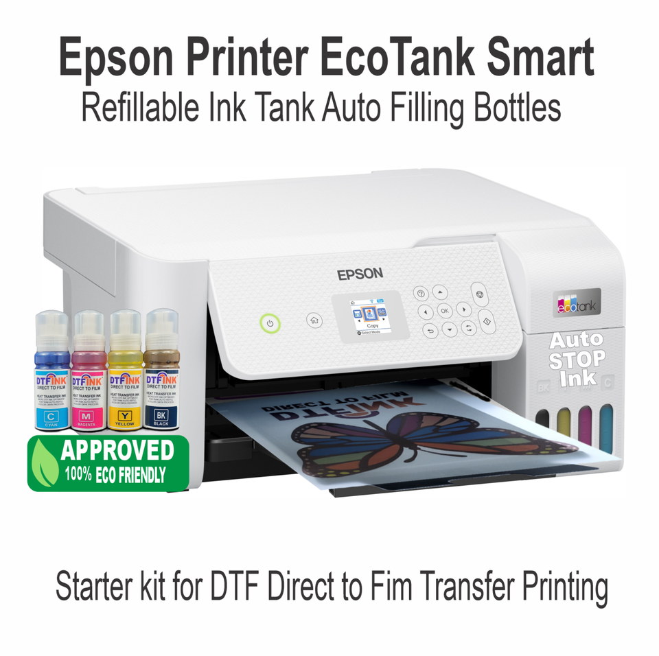 Epson Printer with DTF ink-Film-Powder Heat Transfer Print T-Shirt ...