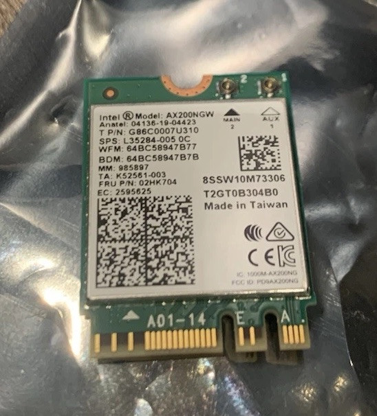 Intel AX200NGW Wi Fi 6 AX200 Laptop Wireless Card. | eBay
