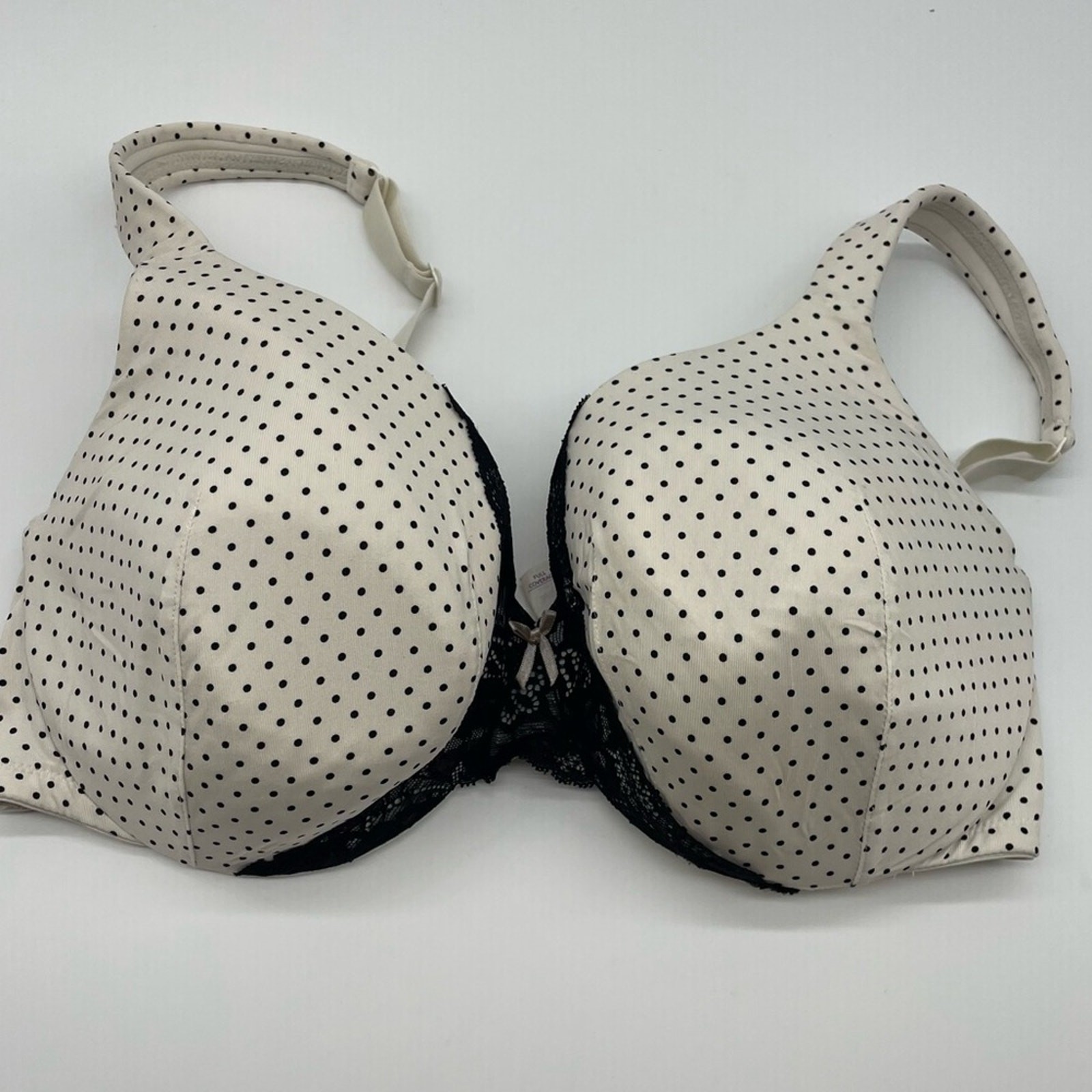 Cacique White Polka Dot Full Coverage Bra - Gem