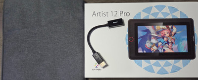 XP-Pen Artist 12 Pro Drawing Tablet with Screen Display Cover + Adapter ...