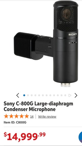 Sony C800GPAC C-800G Studio Tube Wired Professional Condenser ...