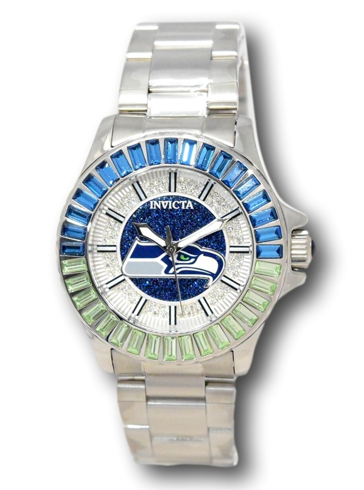 Invicta NFL Seattle Seahawks Lux Women's 38mm Crystals Glitz Quartz ...