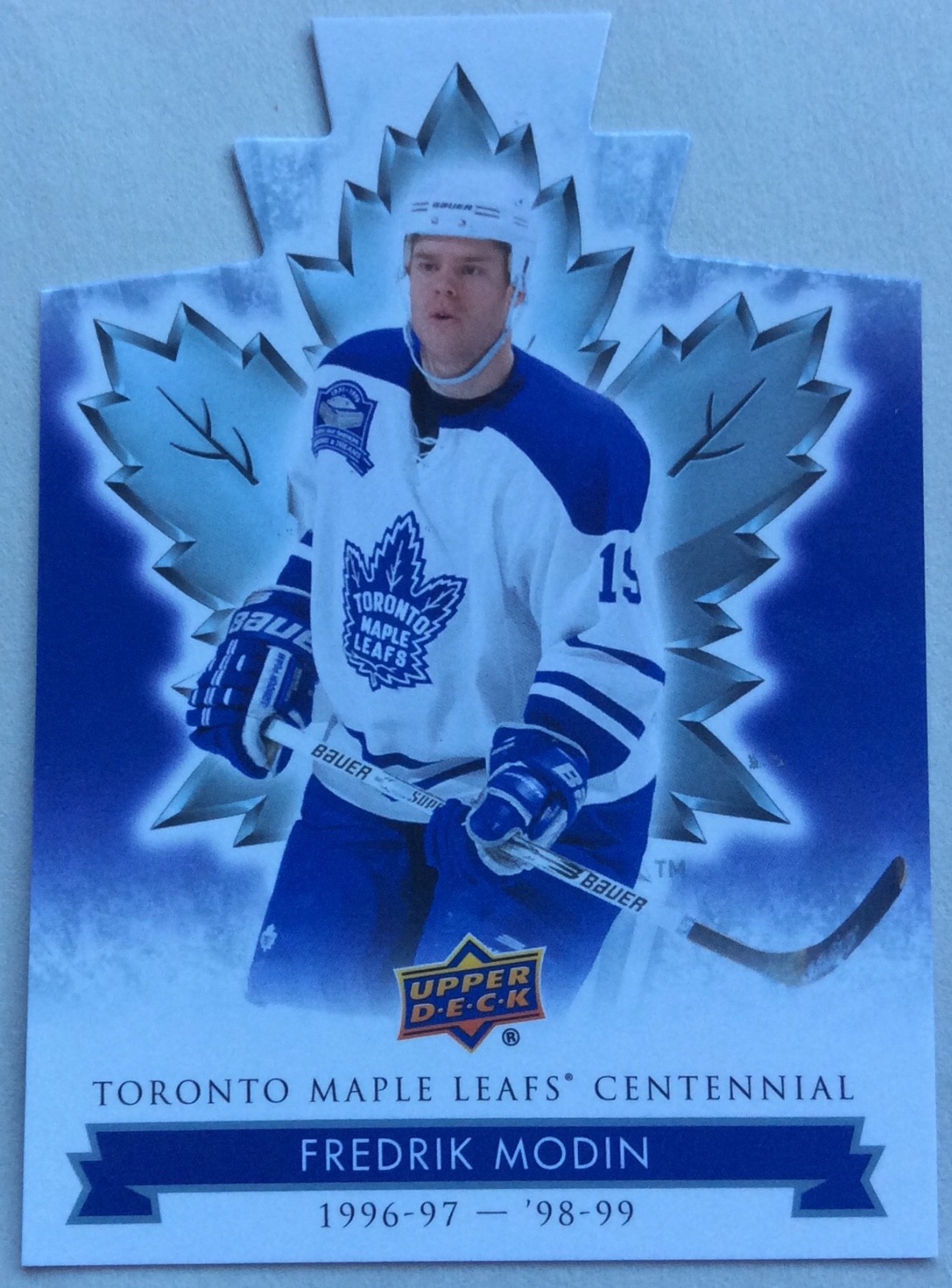 2017 FREDRIK MODIN UD TORONTO MAPLE LEAFS CENTENNIAL DIE CUT PARALLEL ...