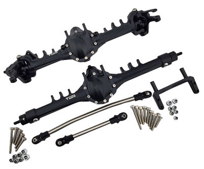 NHX RC Complete Aluminum Front & Rear Axle (2) for SCX10 II -Black | eBay