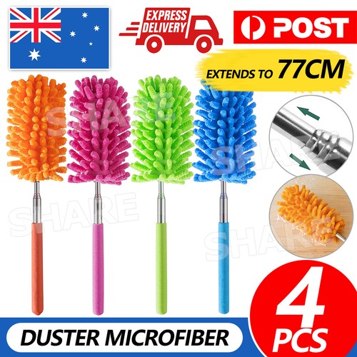 4x Duster Microfibre Extendable Hard To Reach Surfaces 27-77CM Home ...