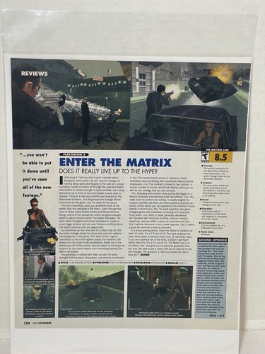 Enter the matrix video game review magazine article print ad wall art ...