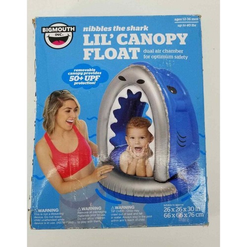Big Mouth Inc Nibbles Shark Lil Canopy Pool Float Toddler Inflatable 12 ...