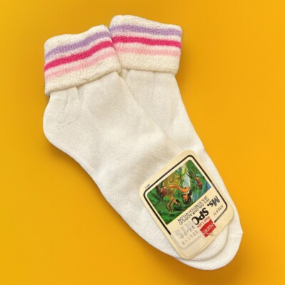 VTG Hanes Ms Sports Socks Terry Cuff Striped 9-11 Orlon Acrylic 80's ...