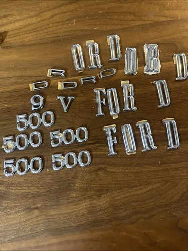 Vintage NOS Ford Car Emblems & Trim Lot Galaxie Fairlane 500 OEM Chrome ...