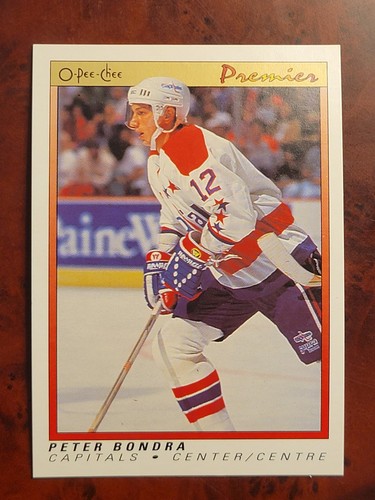 1990-91 OPC O-Pee-Chee Premier #7 Peter Bondra ROOKIE Capitals HIGH ...
