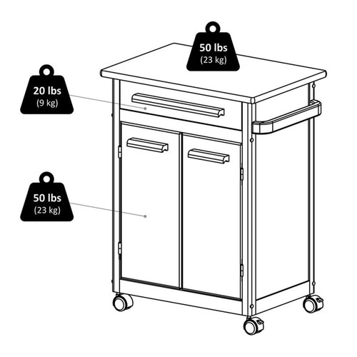 Winsome Hackett Beechwood Butcher Block Solid Wood Kitchen Cart in ...